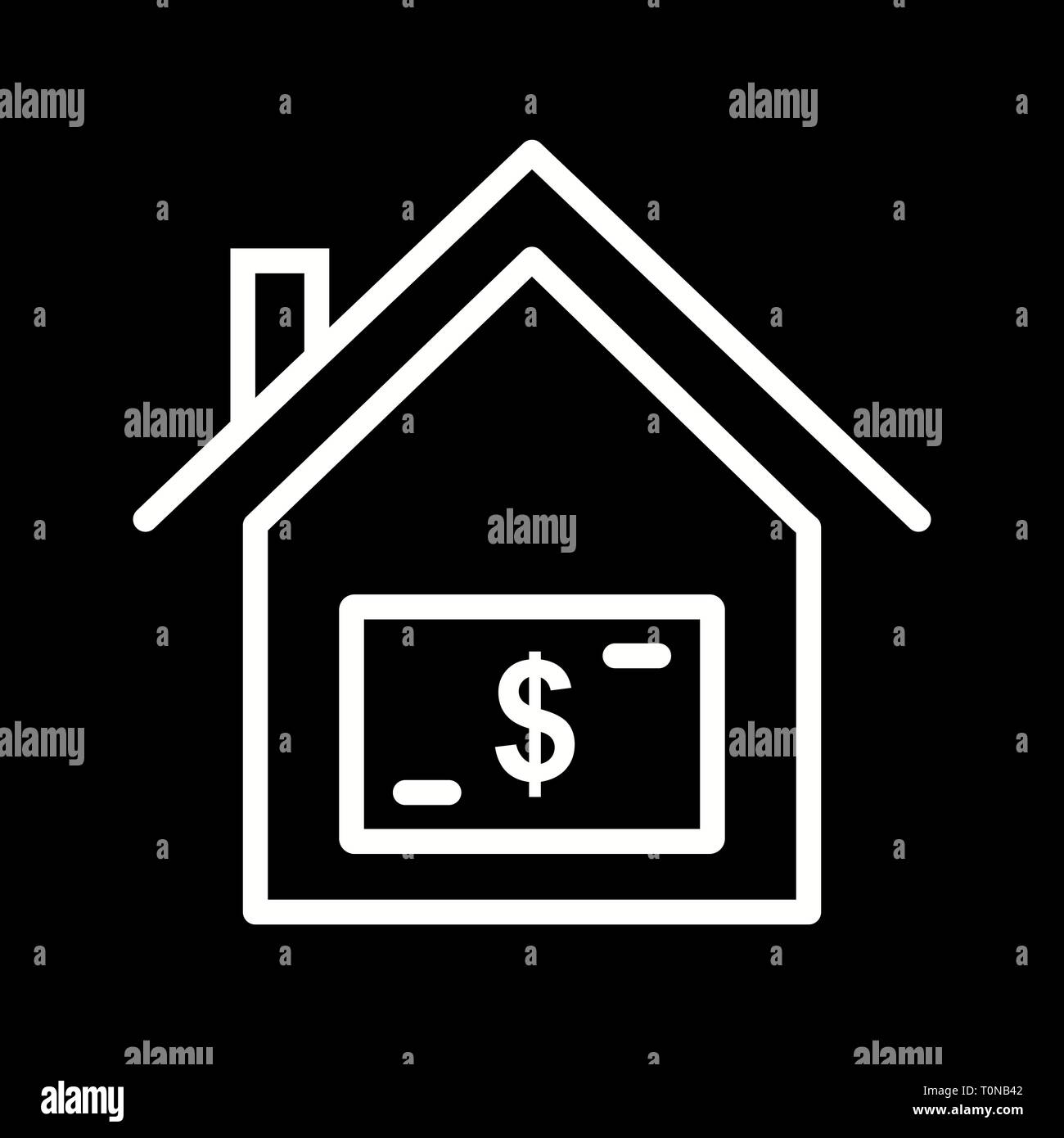 Illustration House Price Icon Stock Photo - Alamy
