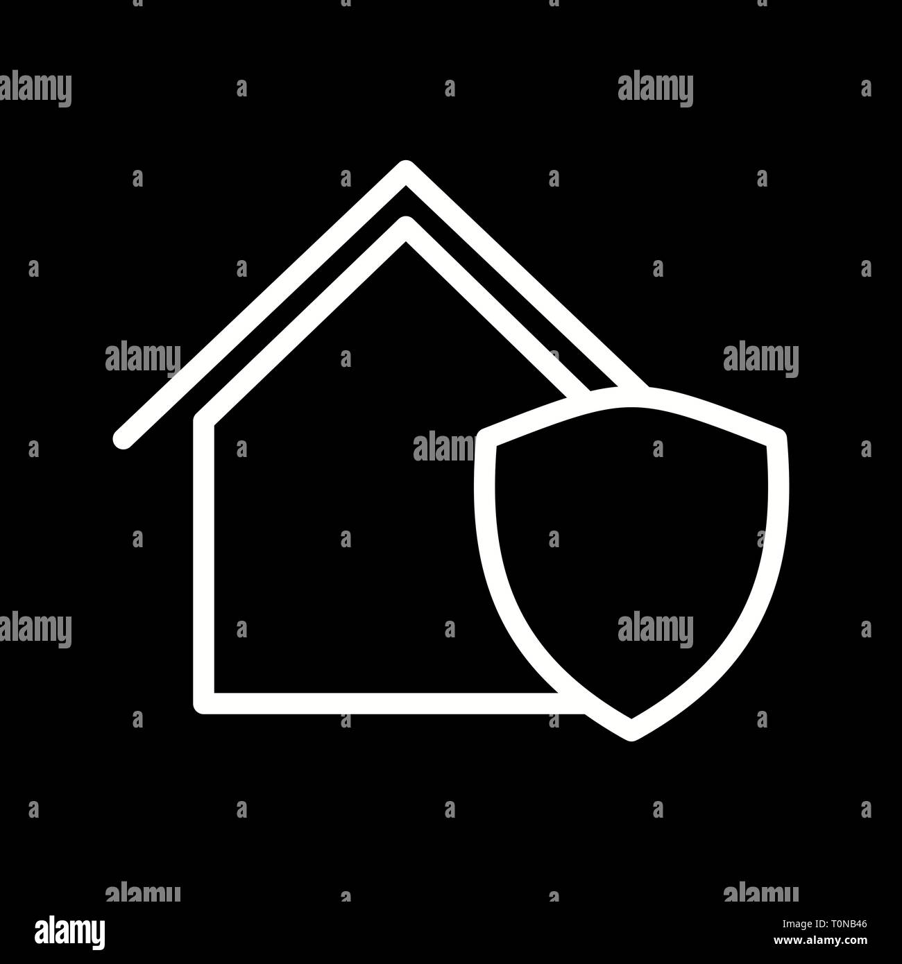 Illustration Protected House Icon Stock Photo - Alamy