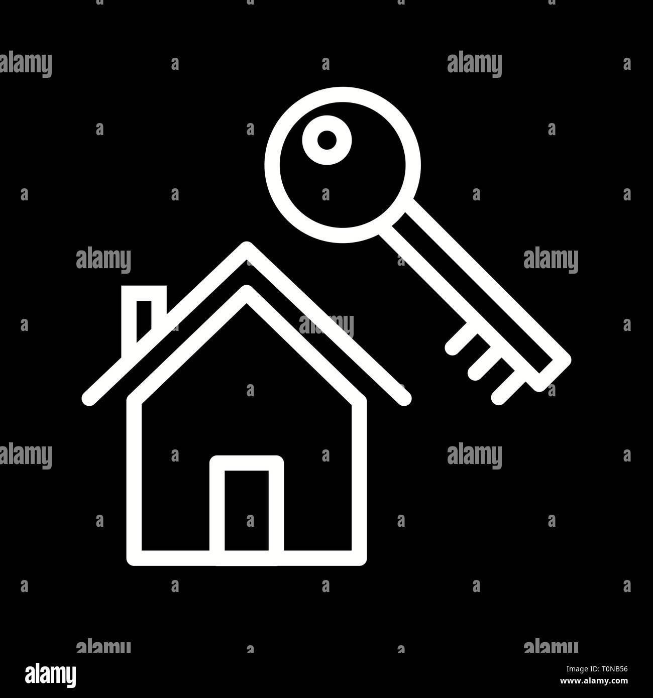 Illustration House Key Icon Stock Photo - Alamy