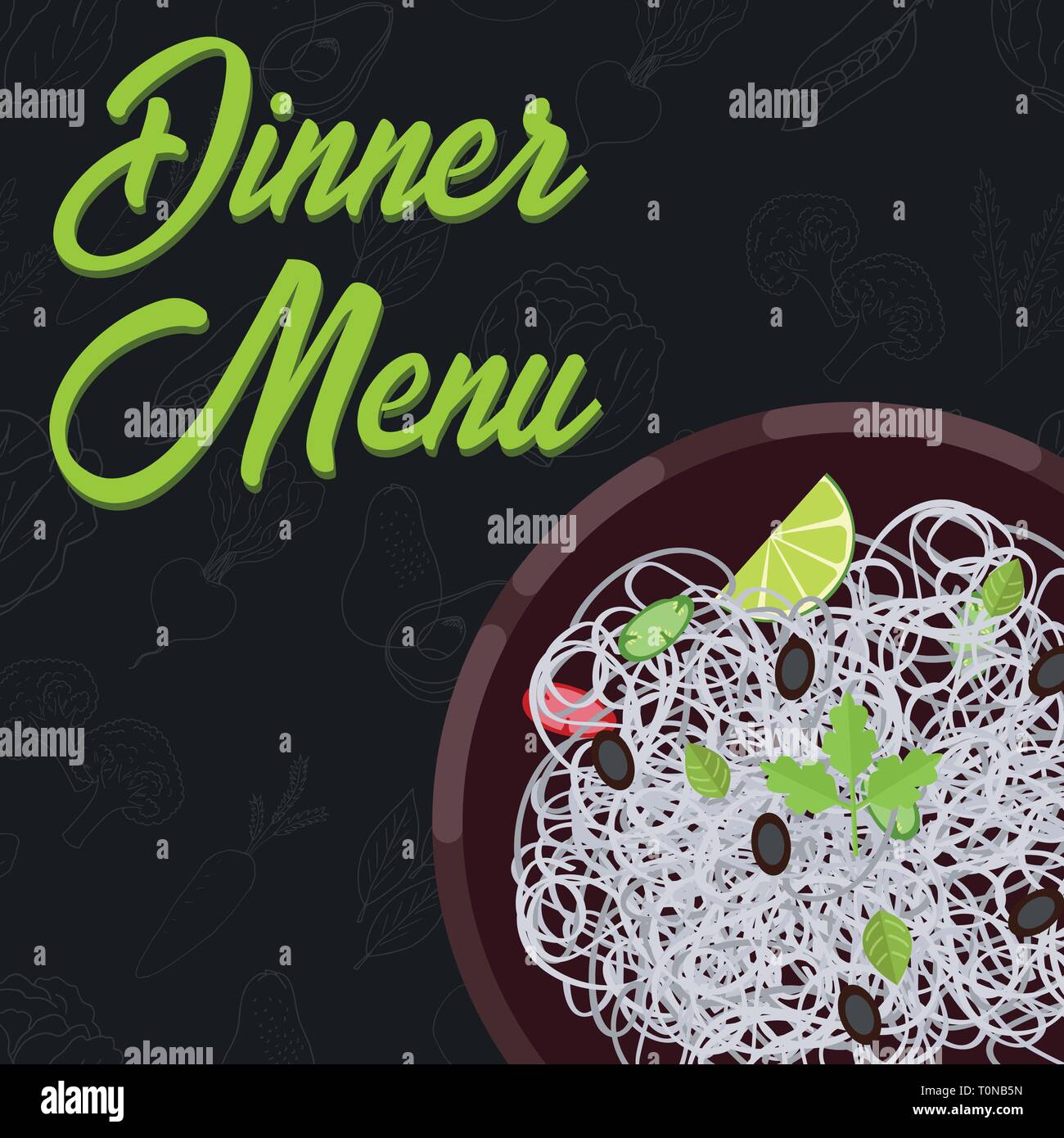 Menu concept for restaurant and cafe. Dinner menu template Flat style ...