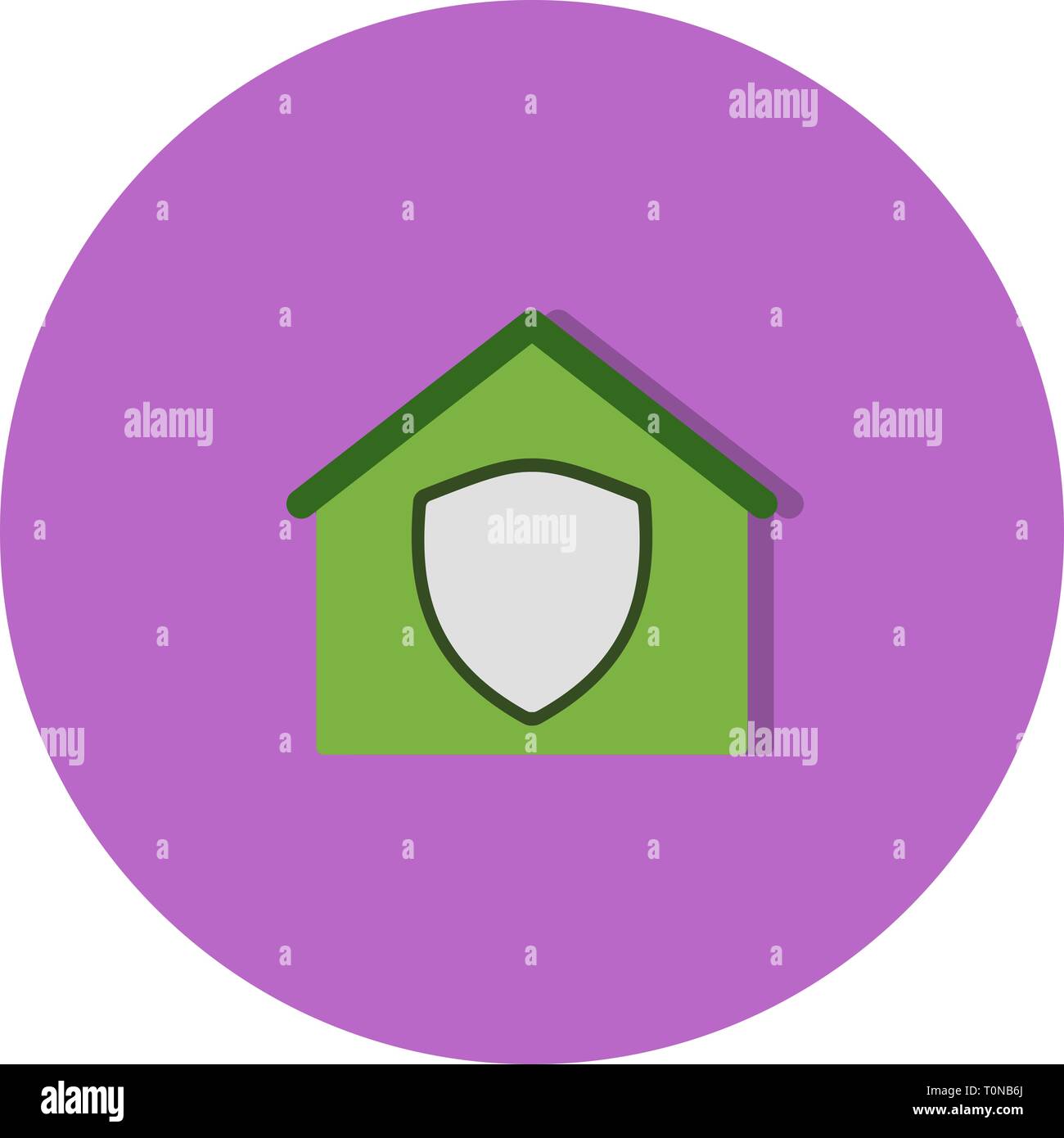 Illustration Protected House Icon Stock Photo - Alamy