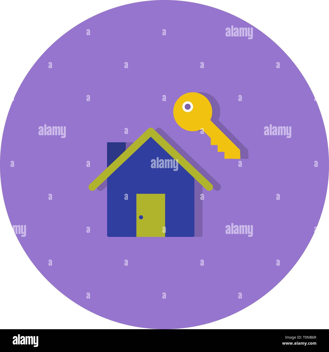 Illustration House Key Icon Stock Photo - Alamy