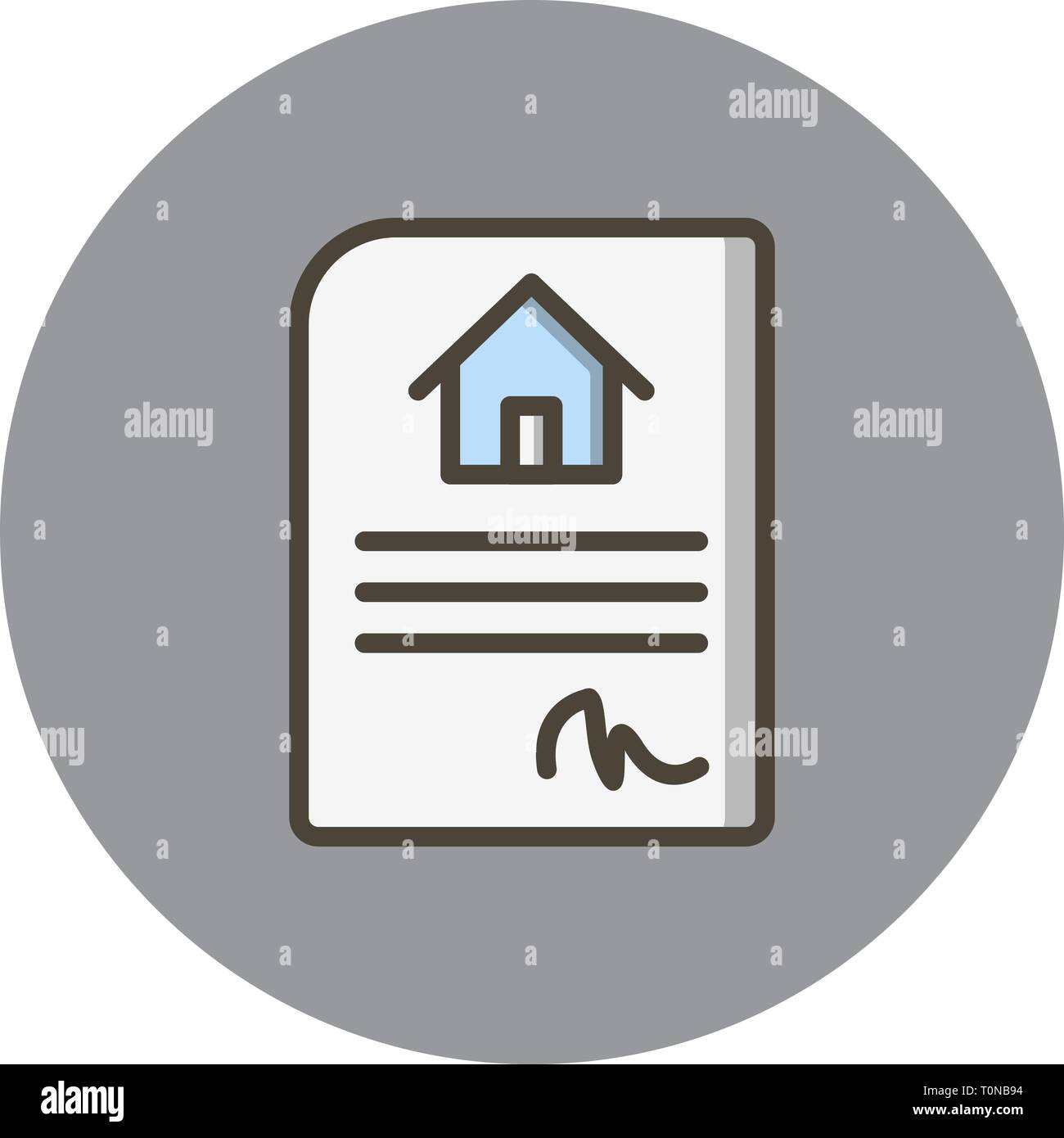 Illustration House Contract Icon Stock Photo - Alamy