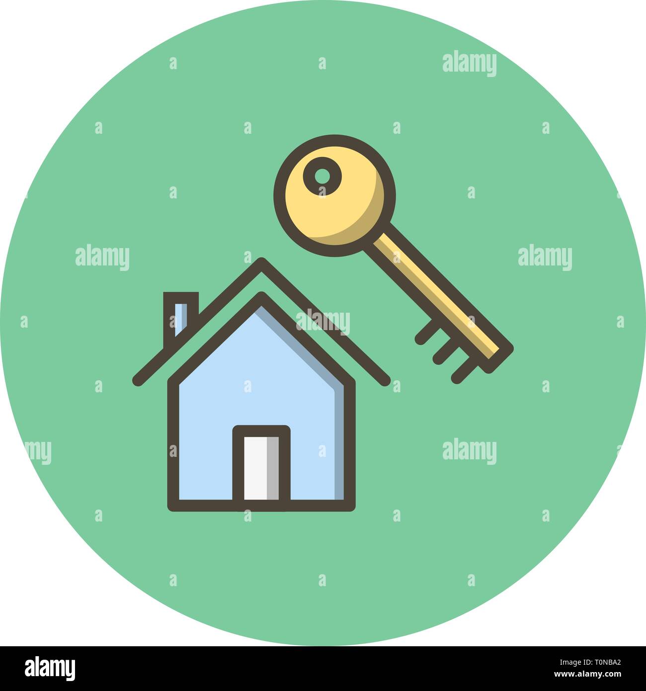 Illustration House Key Icon Stock Photo - Alamy