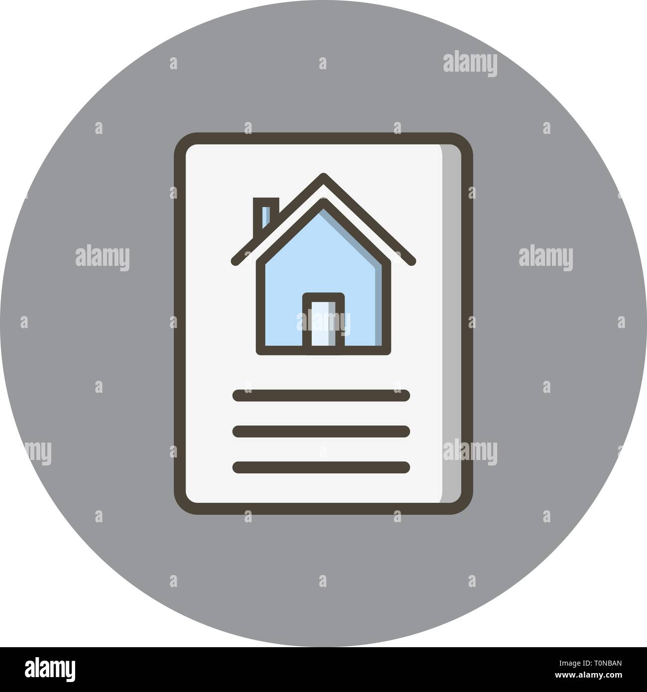 Illustration House Document Icon Stock Photo - Alamy