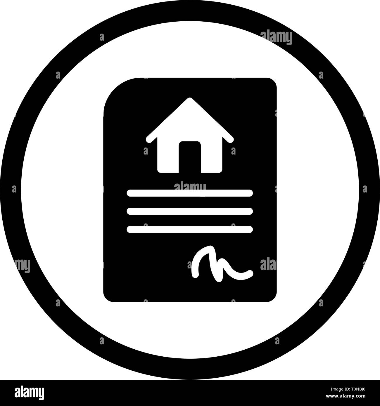 Illustration House Contract Icon Stock Photo - Alamy