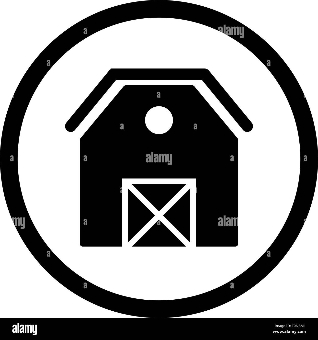 Illustration Barn Icon Stock Photo - Alamy