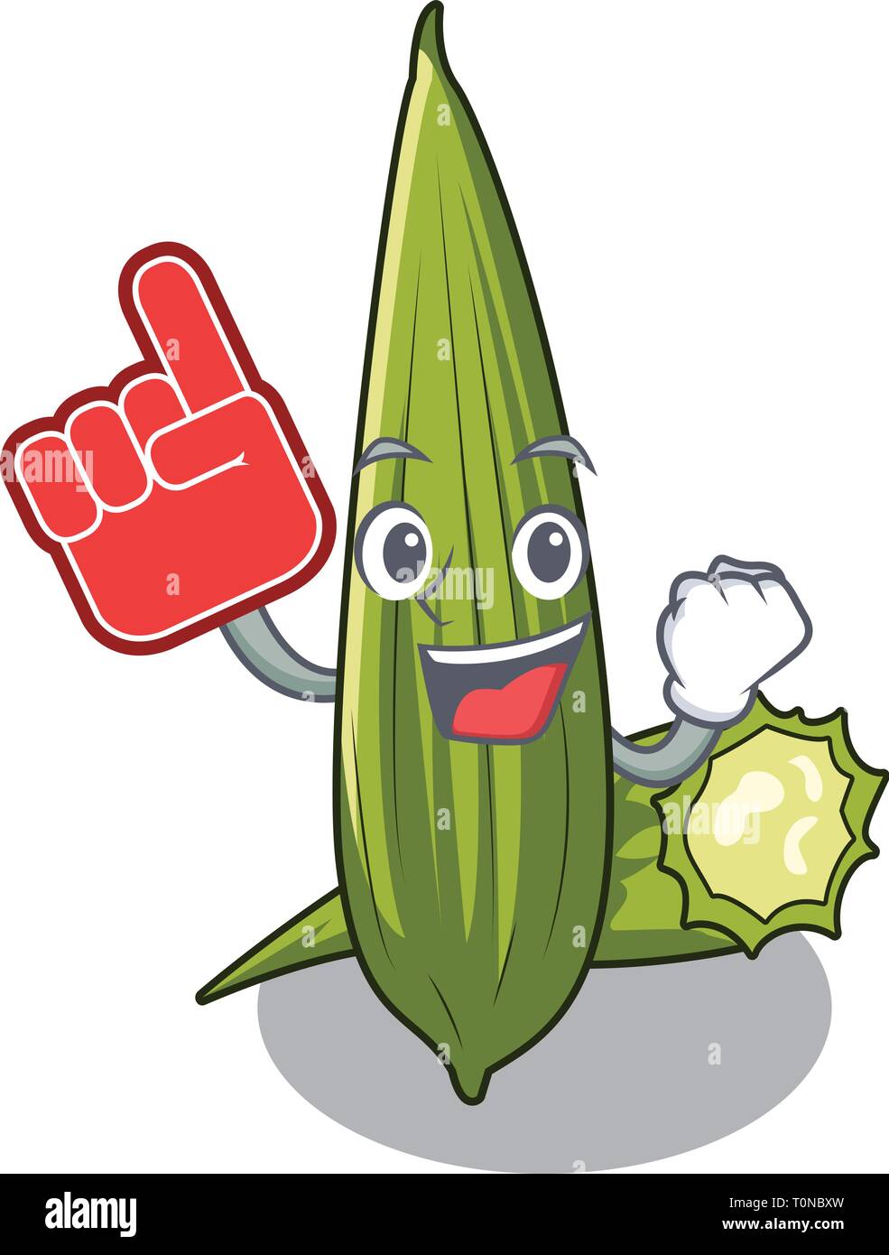 Foam finger luffa above wooden the cartoon table Stock Vector Image ...