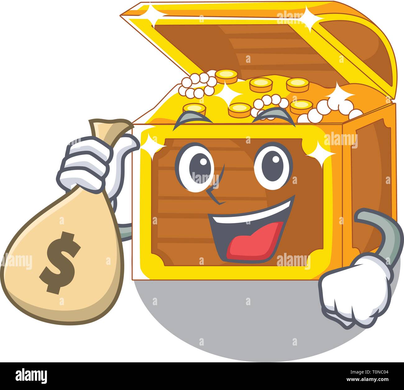 With money bag treasure underwater isolated with the mascot Stock ...
