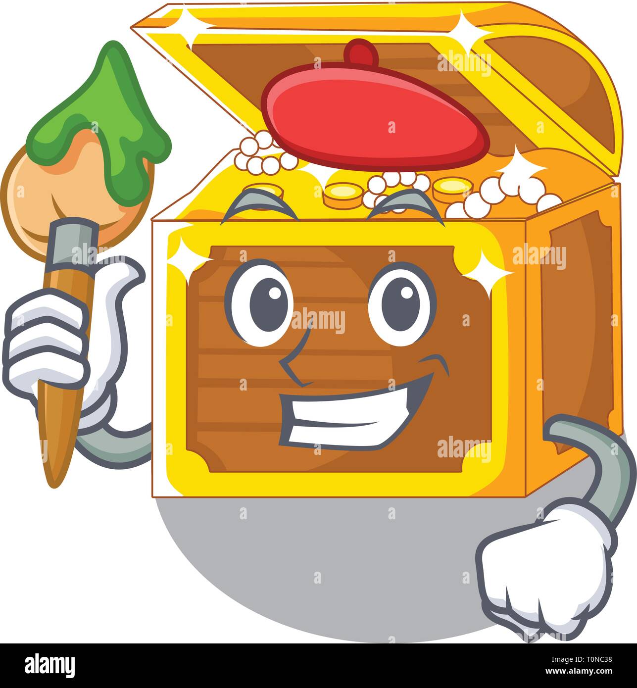 Artist treasure underwater isolated with the mascot Stock Vector Image ...