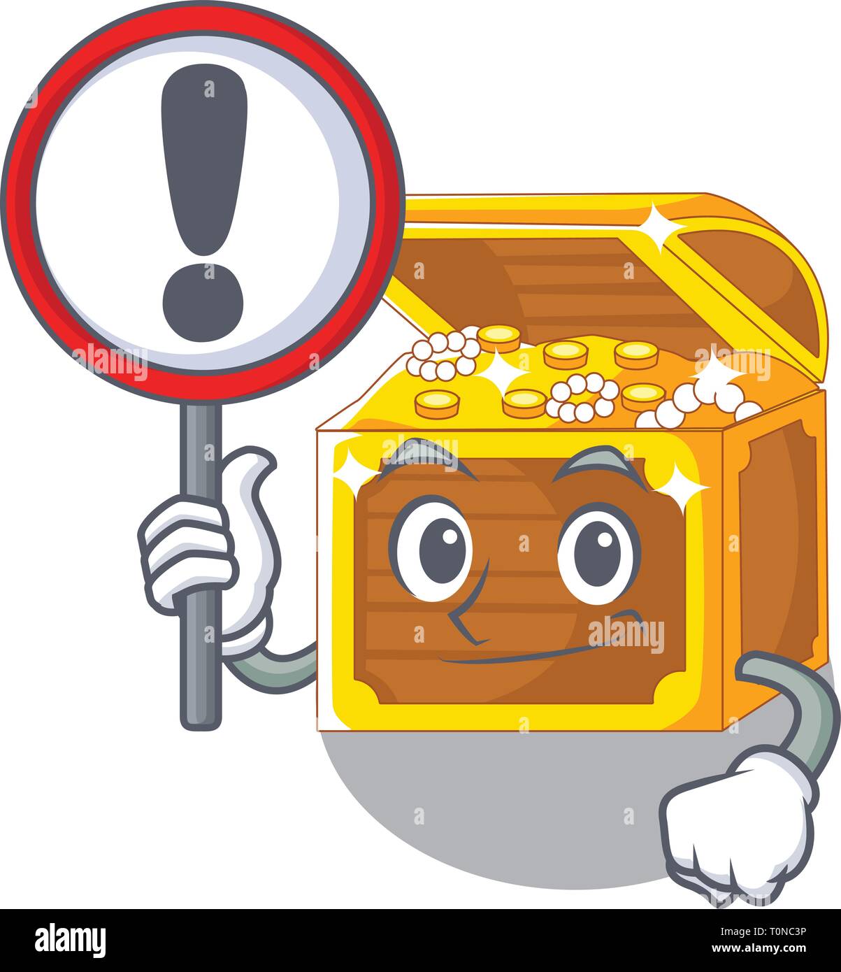 With sign treasure underwater isolated with the mascot Stock Vector ...