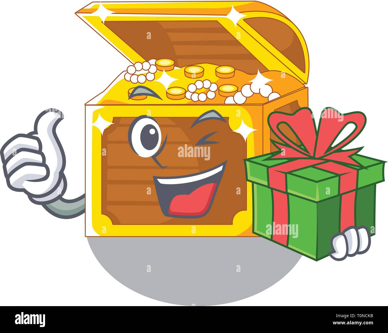 With gift treasure underwater cartoons in the water Stock Vector Image ...