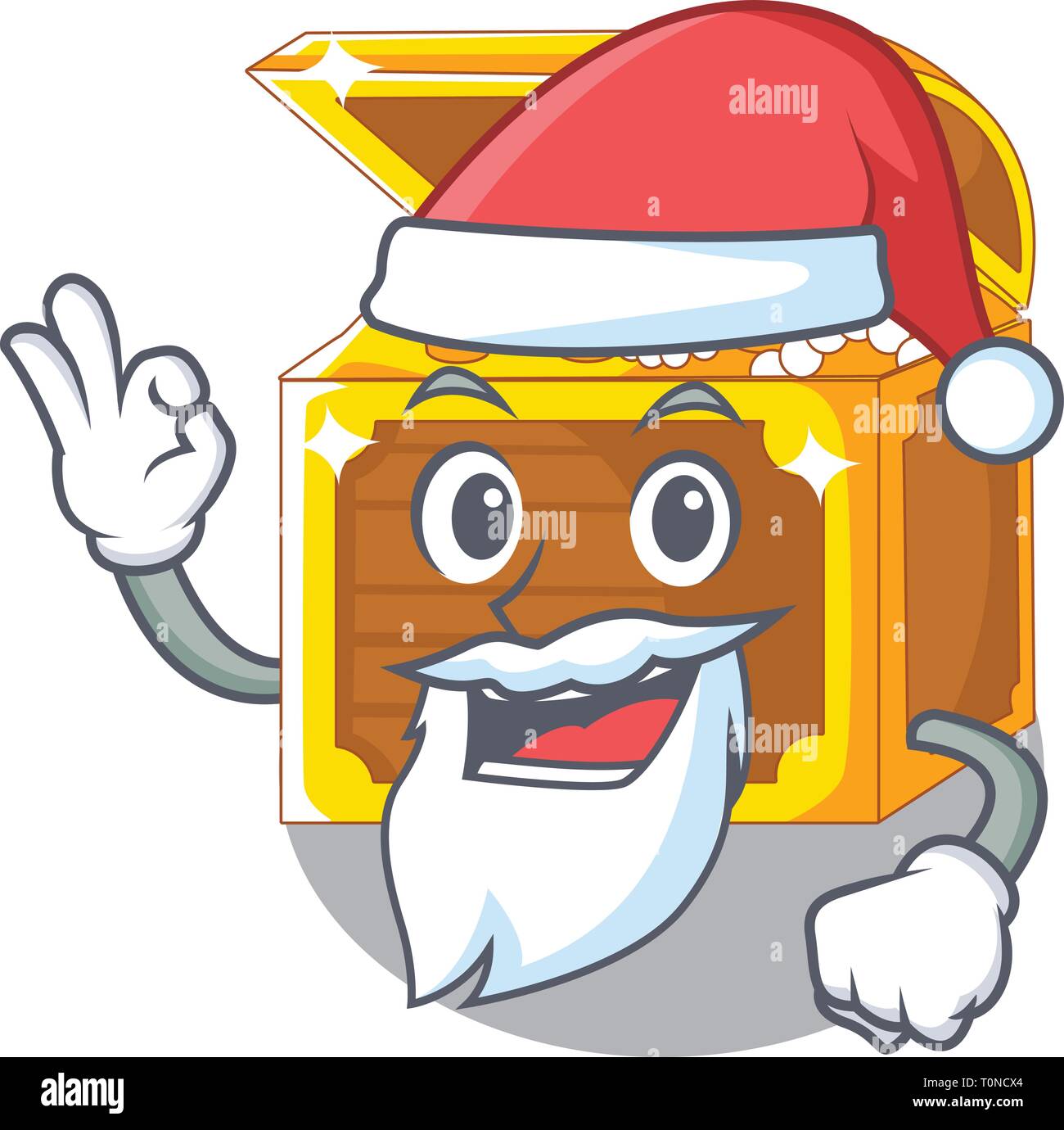 Santa miniature underwater treasure above cartoon table Stock Vector ...