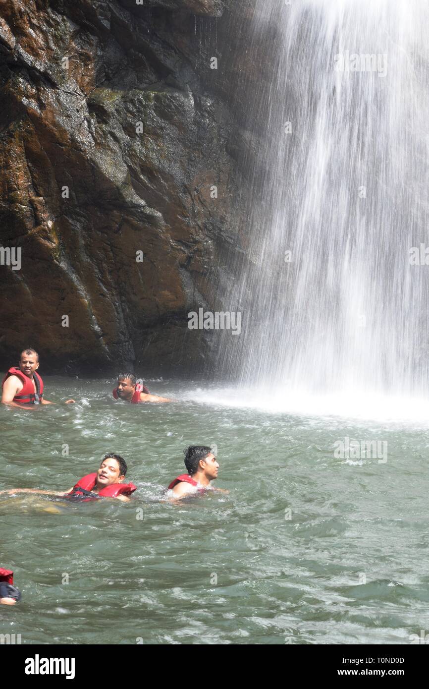 Swim swimming water waterfall hi-res stock photography and images - Alamy