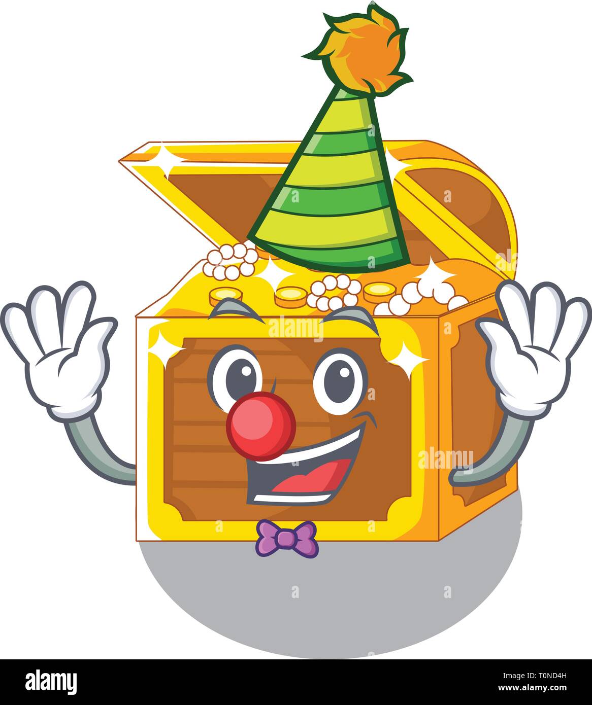 Clown miniature underwater treasure above cartoon table Stock Vector ...