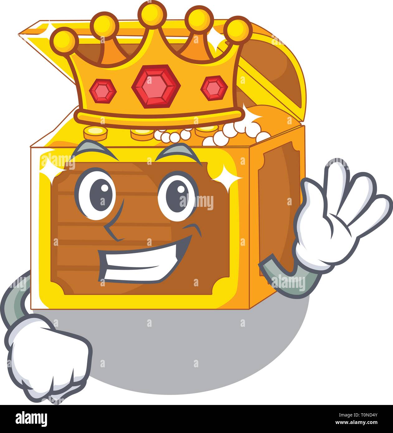 King miniature underwater treasure above cartoon table Stock Vector ...