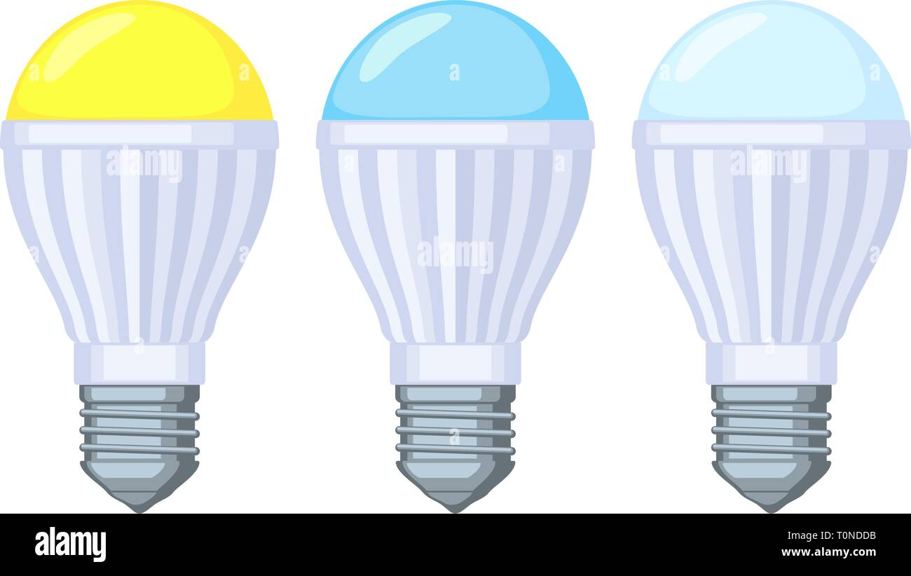Cartoon warm and cold halogen light bulb set Stock Vector Image & Art ...