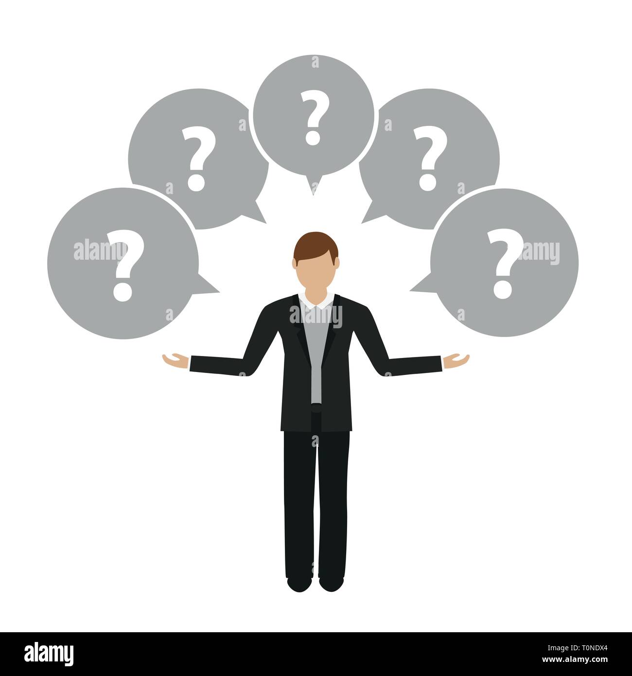 Cartoon man asking question hi-res stock photography and images - Alamy