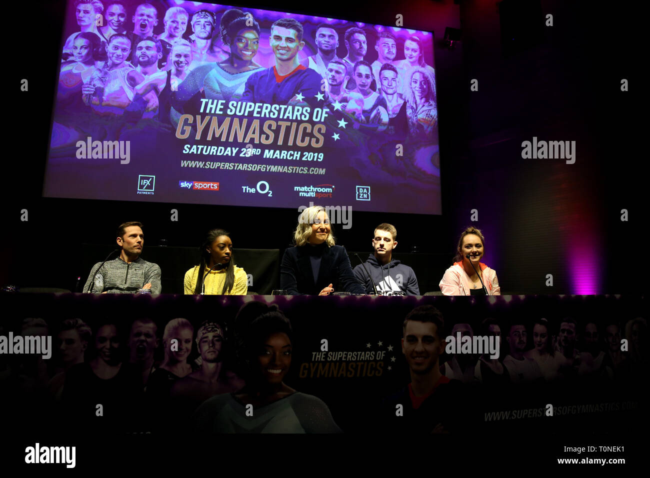 (Left to right) Judges Laurent Landi, Simone Biles, Emily Frazer from ...