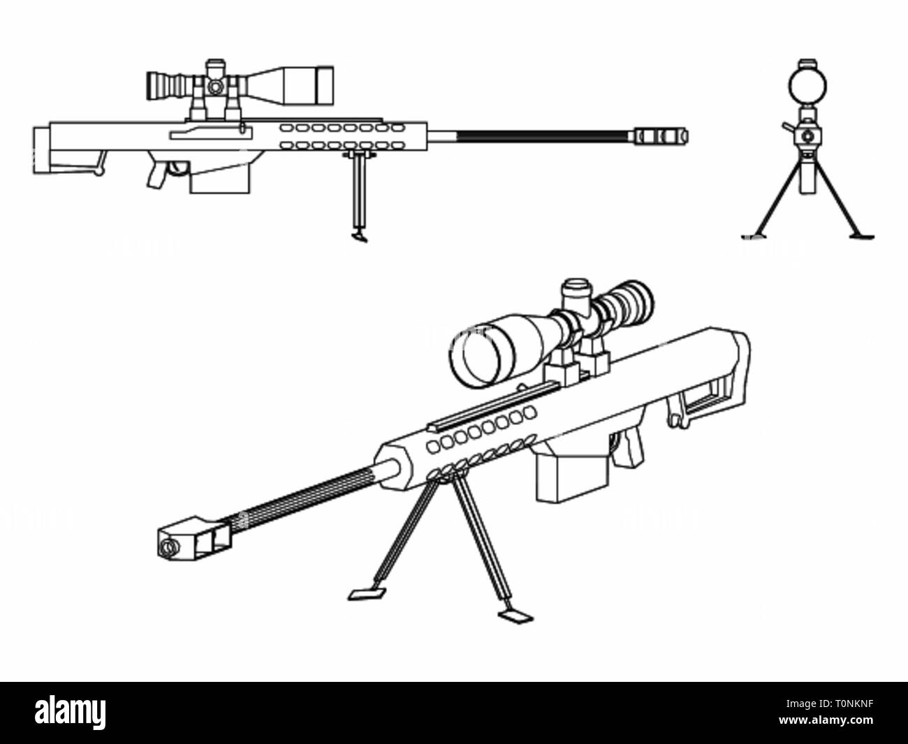 Sniper rifle weapon Black and White Stock Photos & Images - Alamy