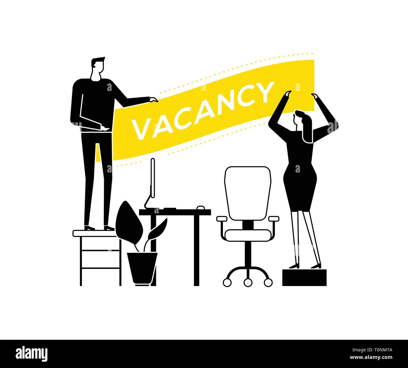 Open vacancy - flat design style vector illustration Stock Vector Image ...