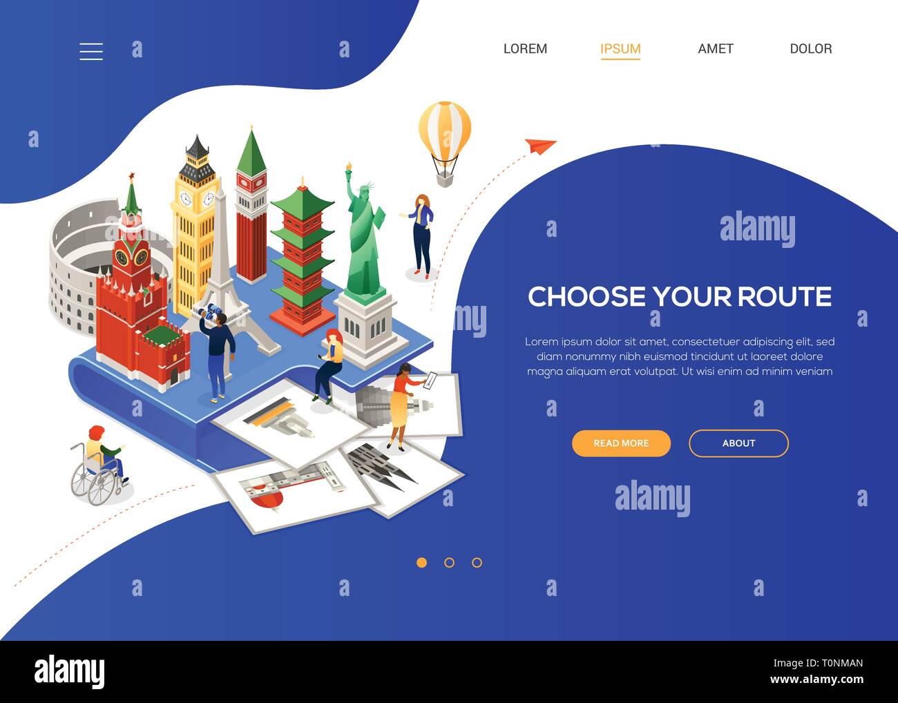 Choose your route - colorful isometric web banner Stock Vector Image ...
