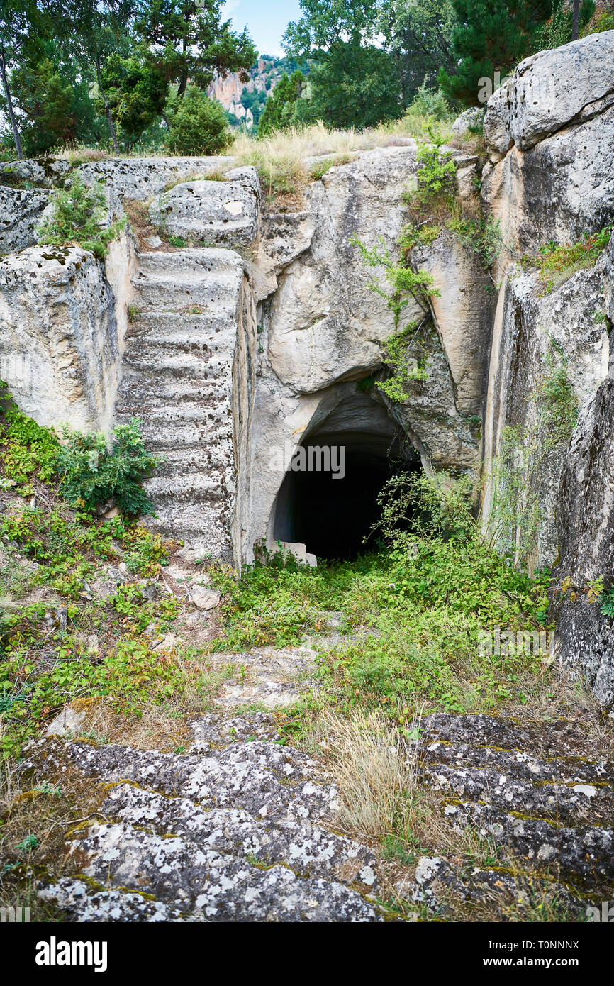 steps amd paths leading to the Phrygian water cistern of Midas city cut ...