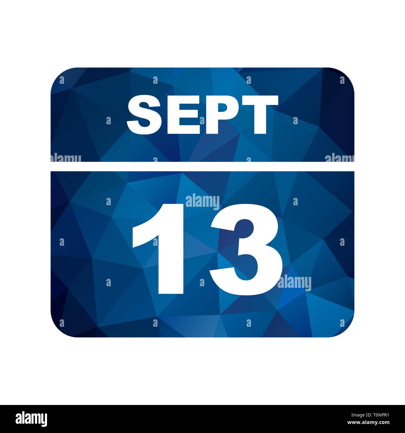 September 13 calendar icon vector flat illustration hi-res stock ...