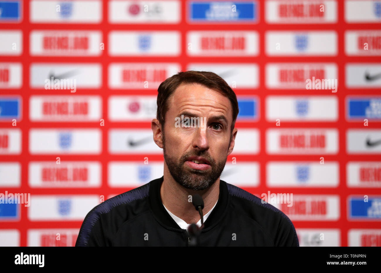 England manager Gareth Southgate during the press conference at Wembley ...