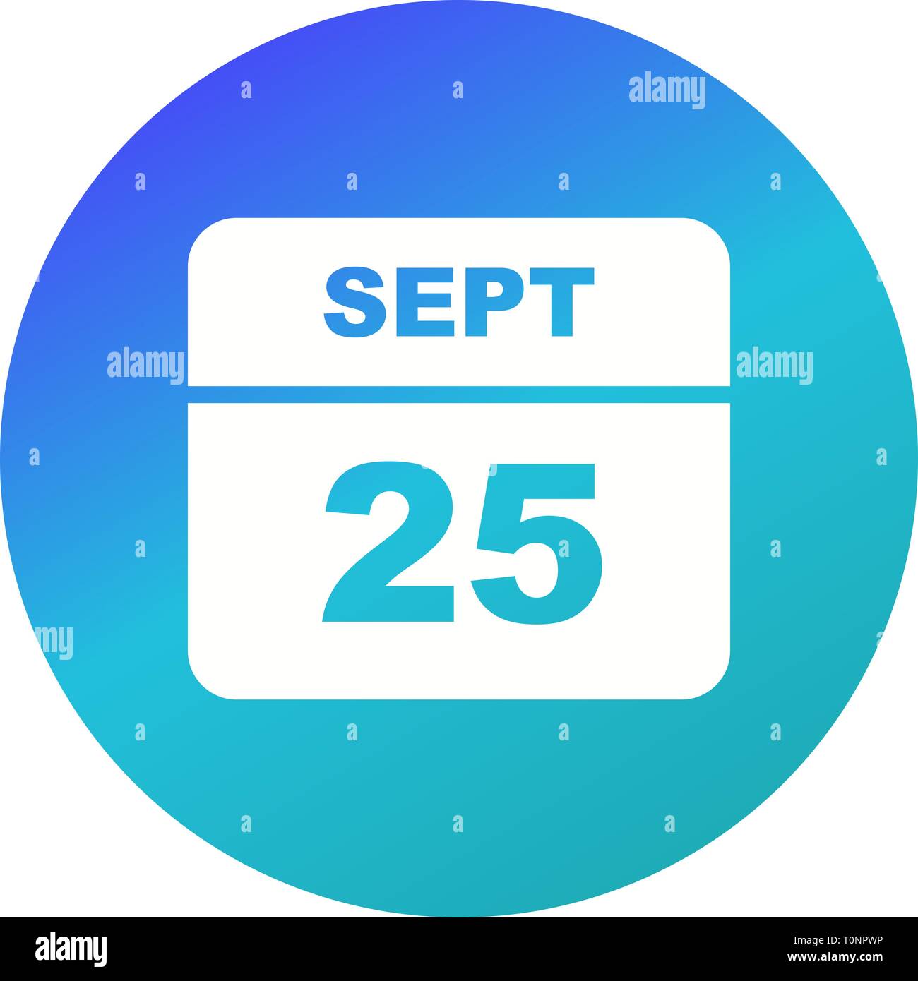 September 25 calendar icon vector flat illustration hi-res stock ...