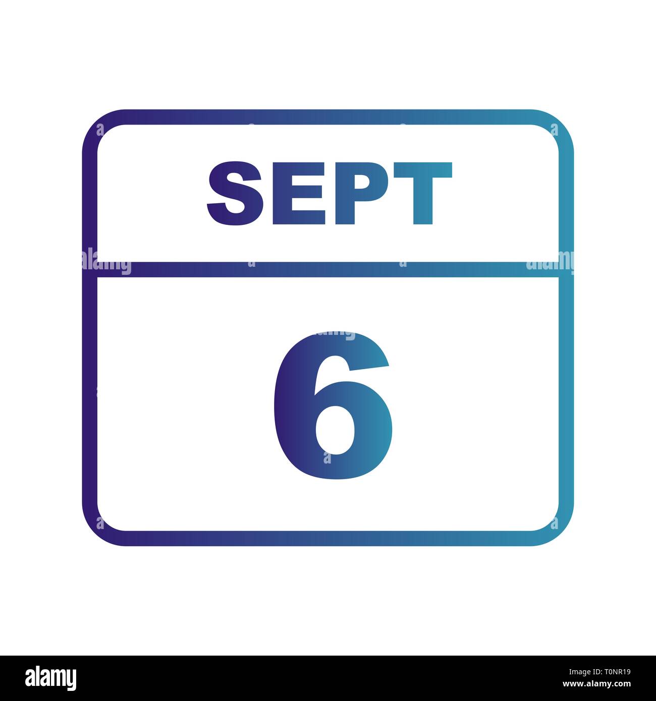 September 6th Date on a Single Day Calendar Stock Photo - Alamy