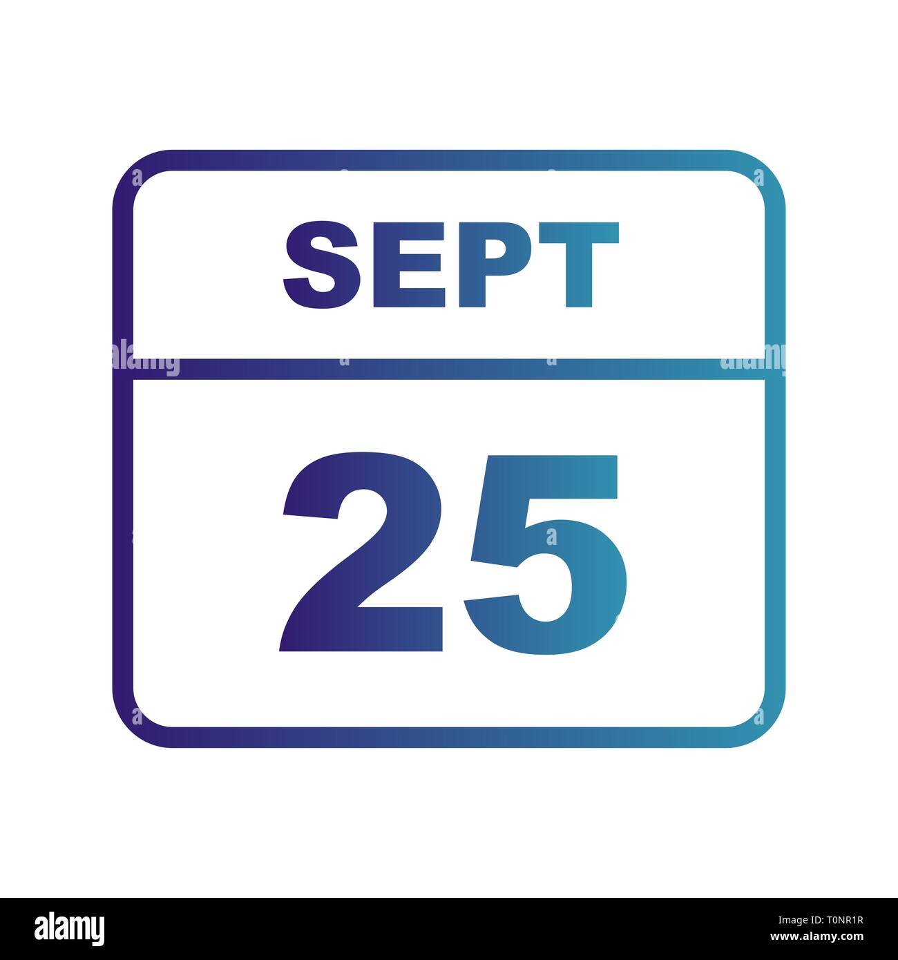 September 25 calendar icon vector flat illustration hi-res stock ...