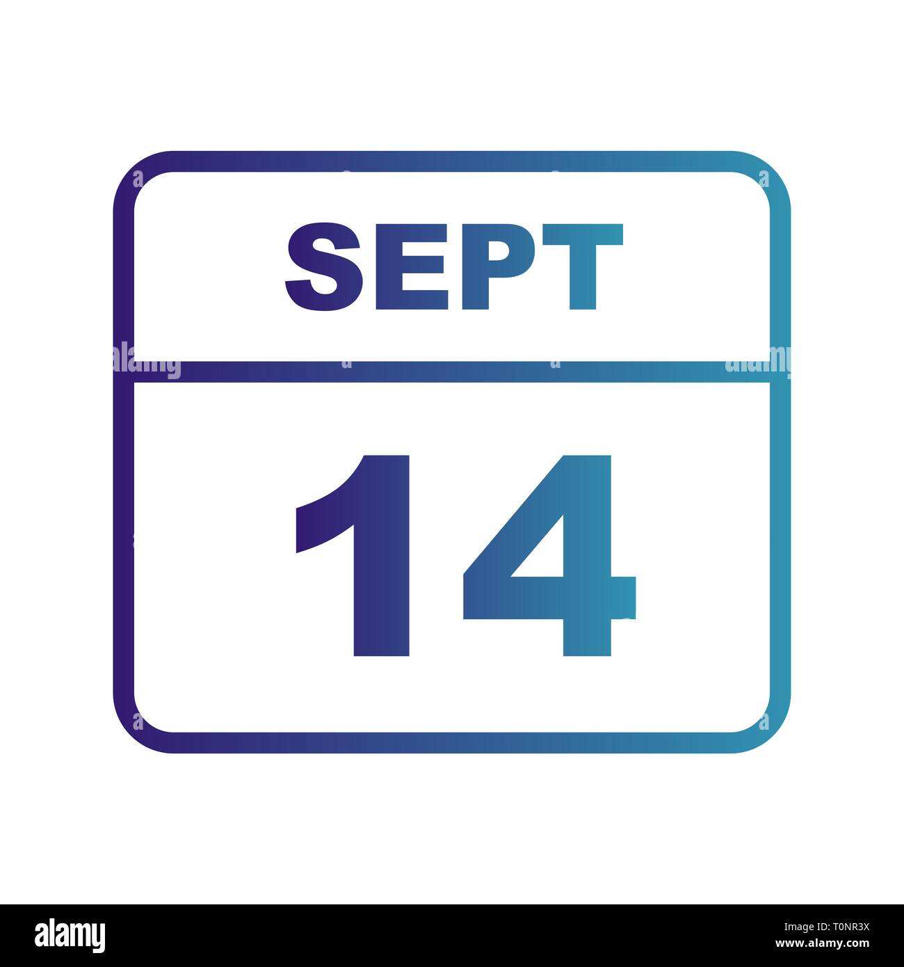 September 14th Date on a Single Day Calendar Stock Photo - Alamy