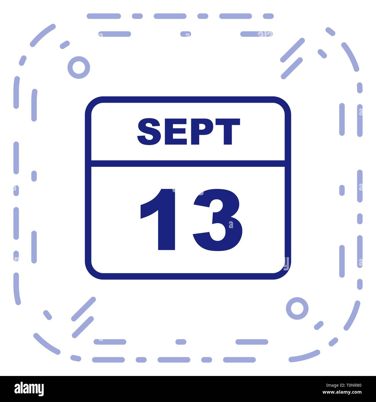 September 13 calendar icon vector flat illustration hi-res stock ...