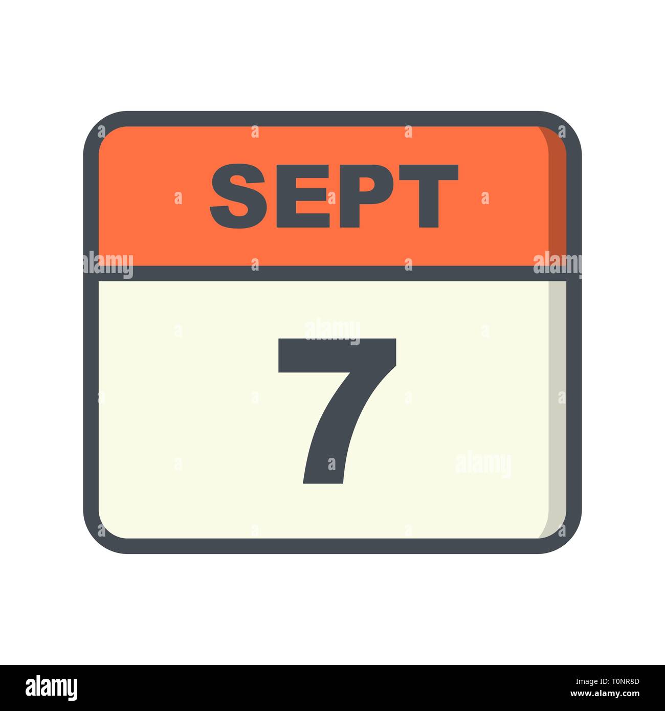 September 7th Date on a Single Day Calendar Stock Photo - Alamy