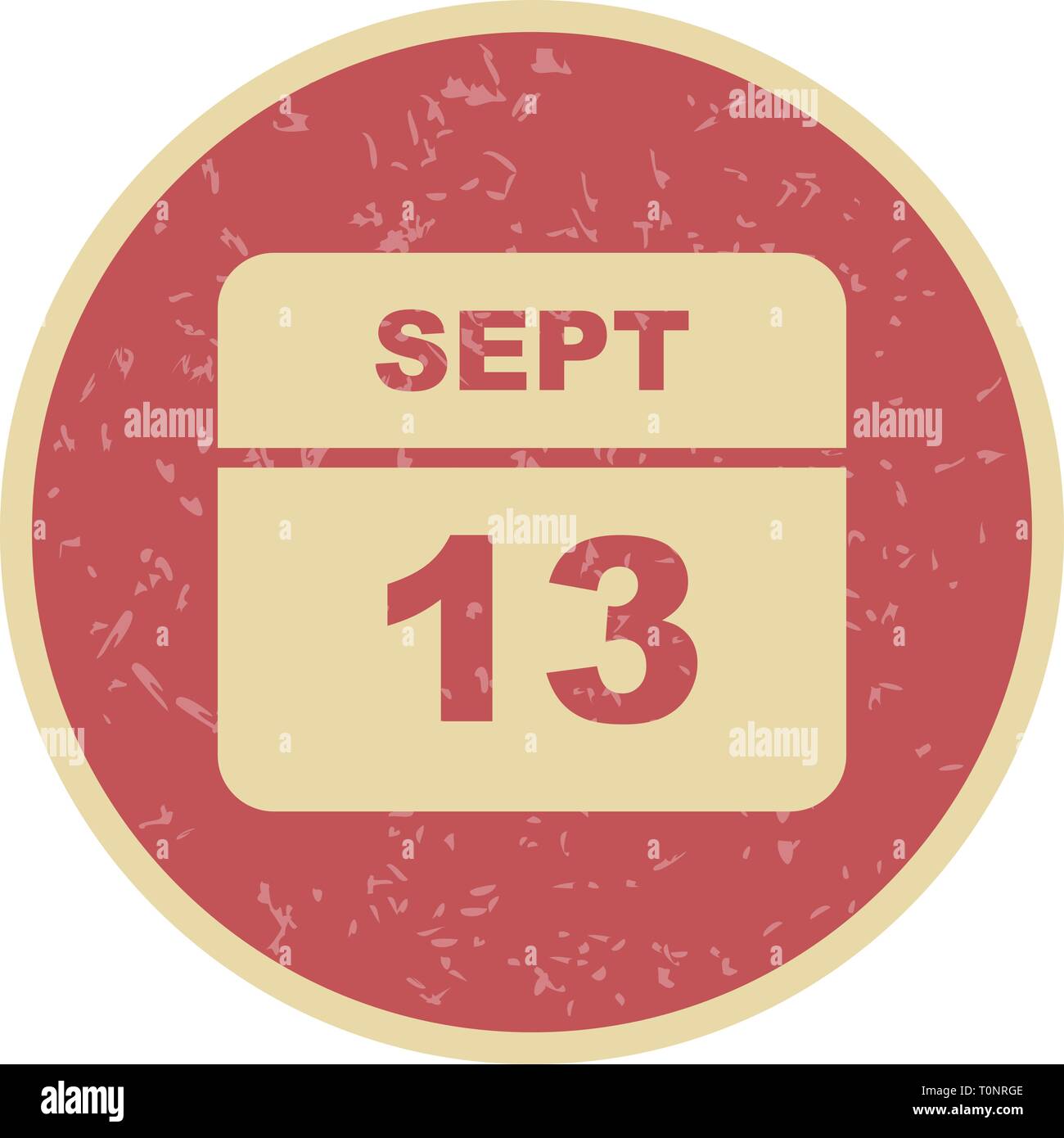 September 13 calendar icon vector flat illustration hi-res stock ...