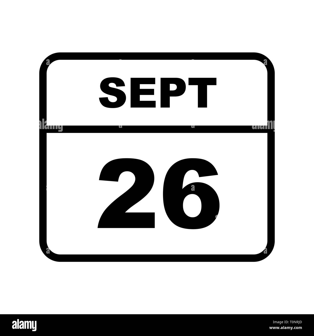 September 26 date Cut Out Stock Images & Pictures - Alamy