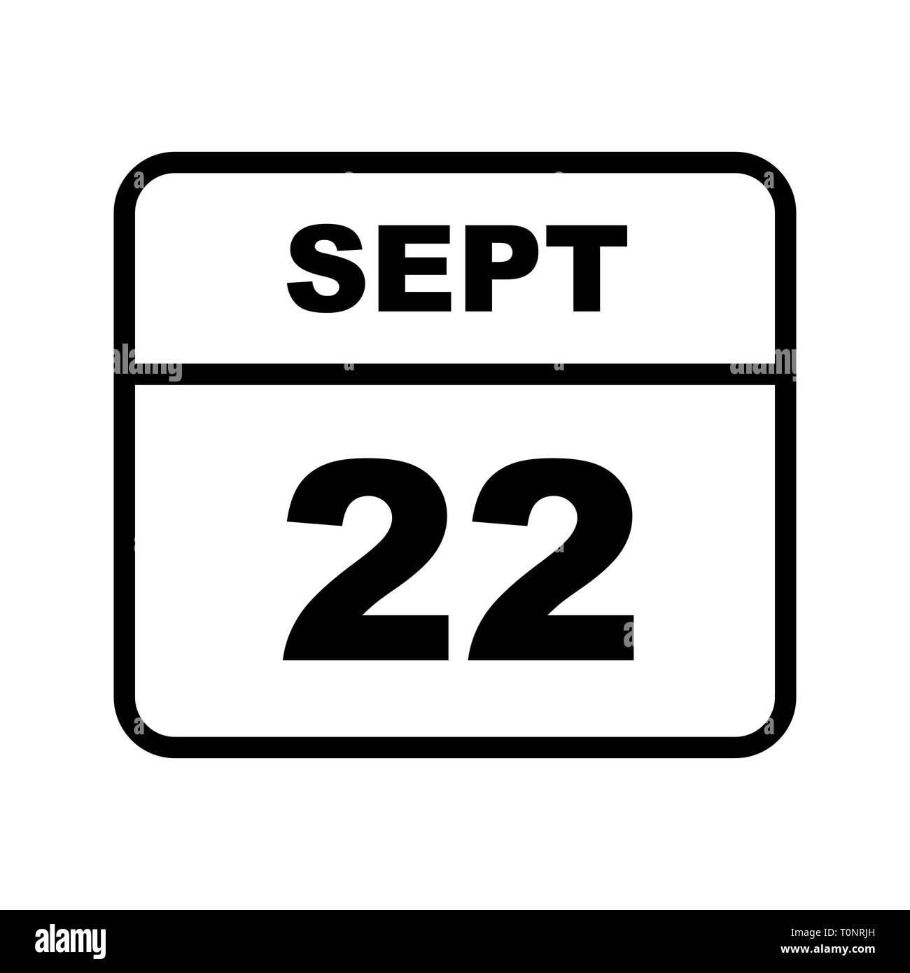 September 22nd Date on a Single Day Calendar Stock Photo - Alamy