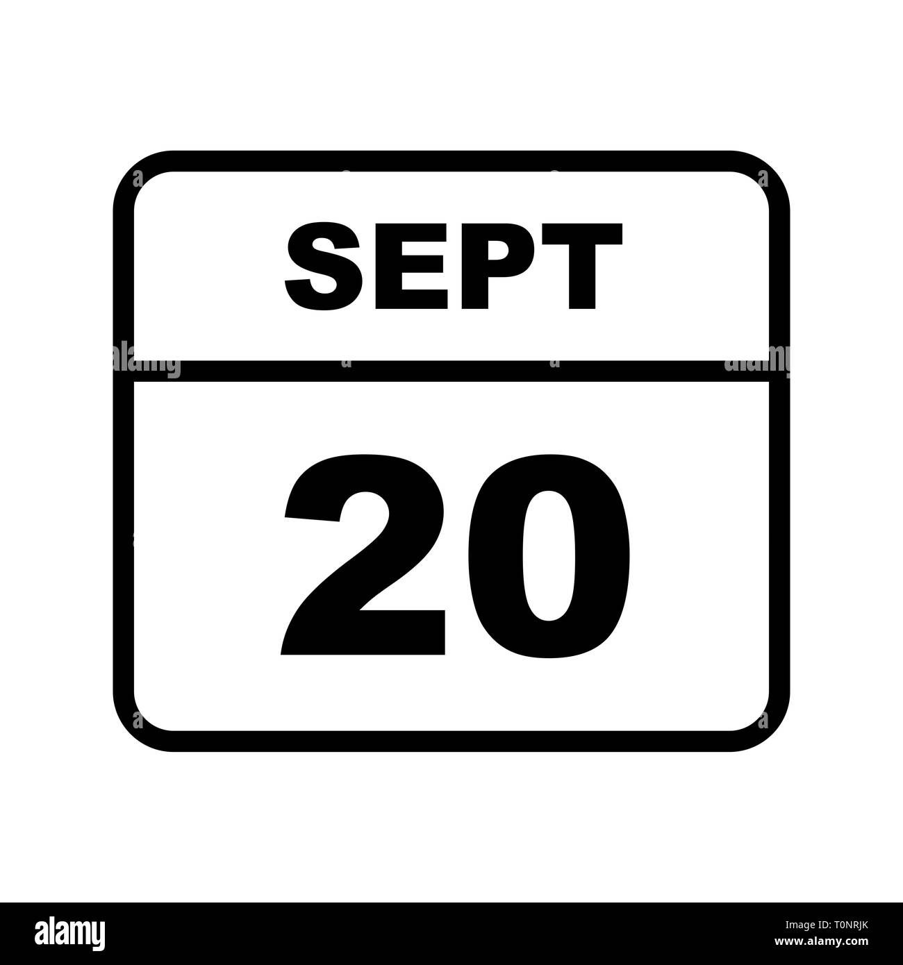 September 20th Date on a Single Day Calendar Stock Photo - Alamy