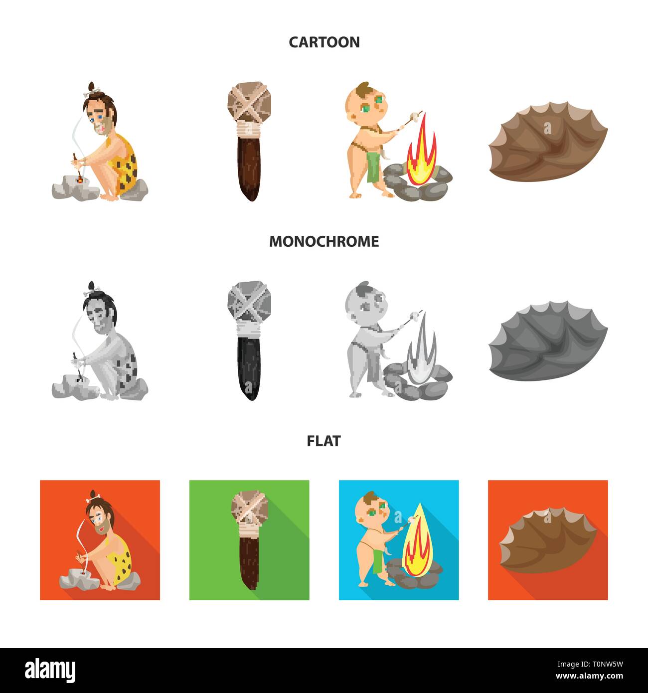 Flint fire prehistoric hi-res stock photography and images - Alamy