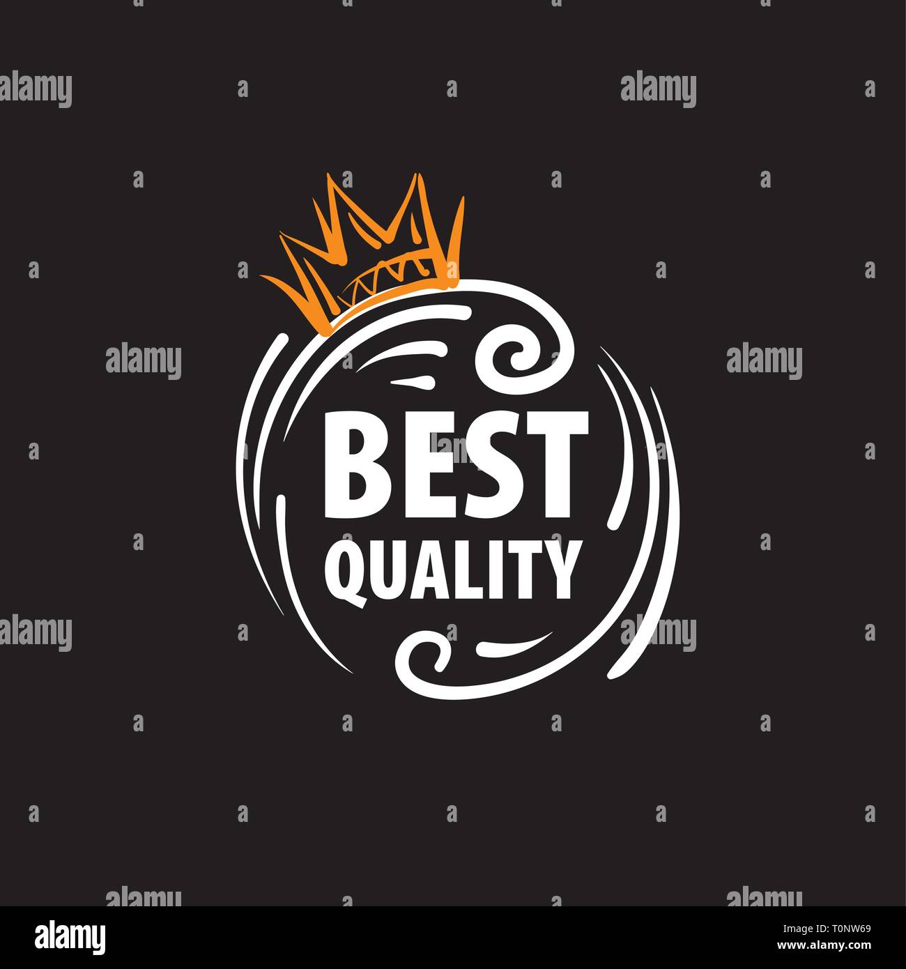 Vector mark of the best quality of the product drawn by hand Stock ...