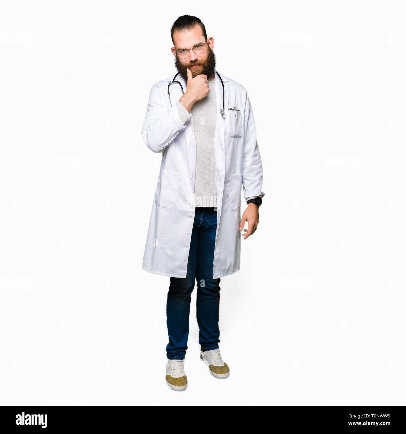 Blond man long hair hand Cut Out Stock Images & Pictures - Alamy