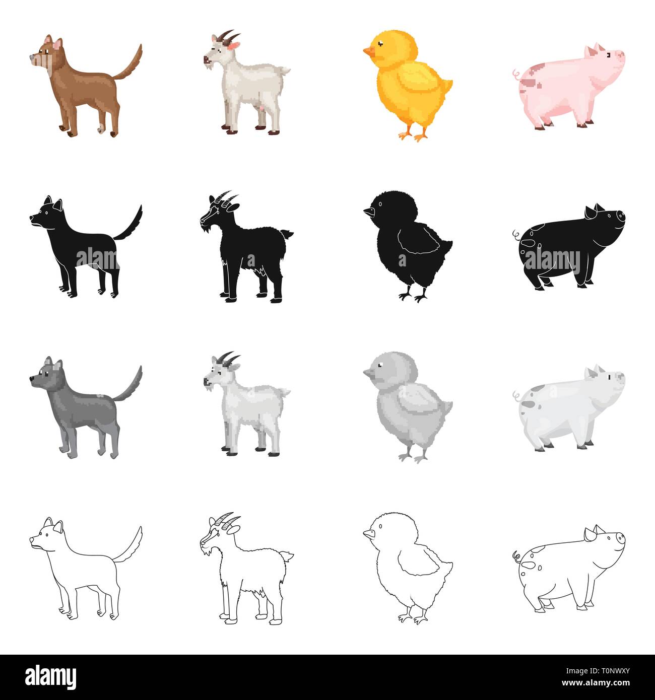 Chick action set hi-res stock photography and images - Alamy