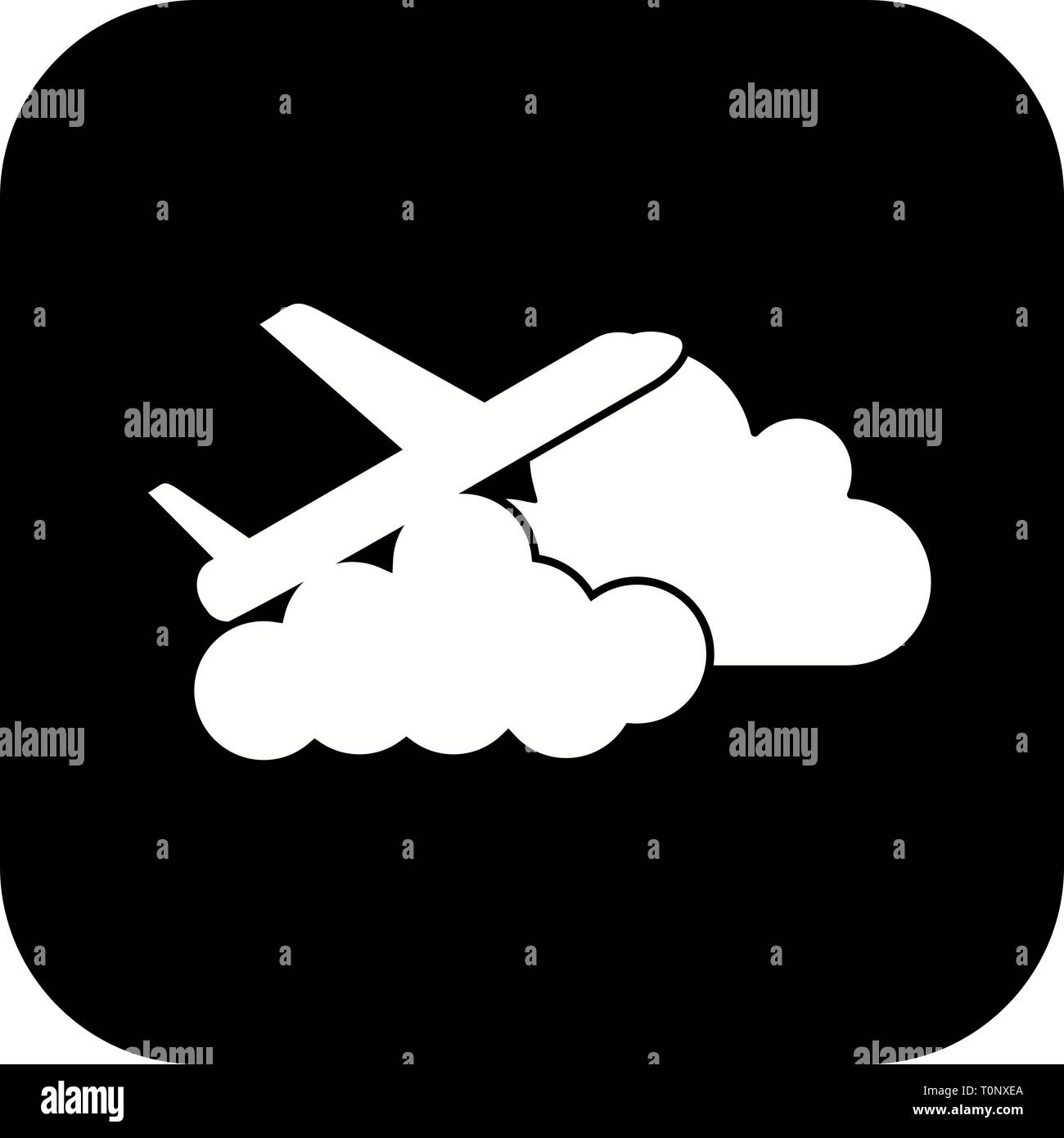 Illustration Plane cloud Icon Stock Photo - Alamy