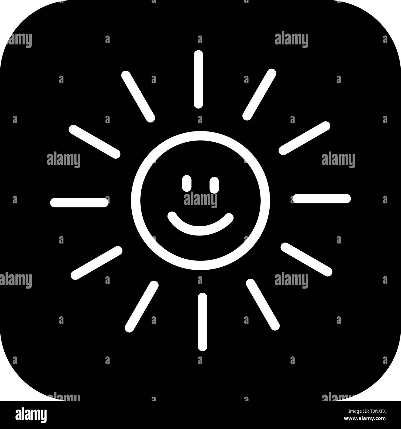 Illustration Sun smiling Icon Stock Photo - Alamy