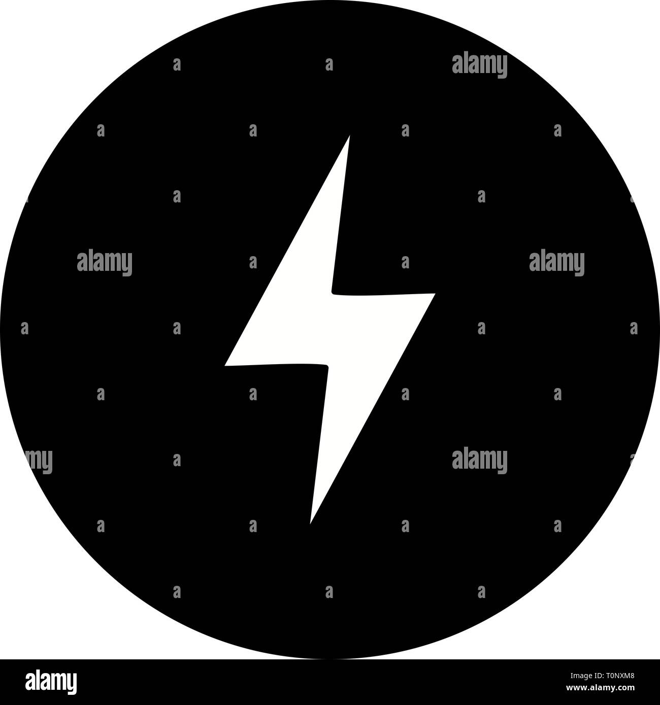 Illustration Lightning Button Icon Stock Photo - Alamy