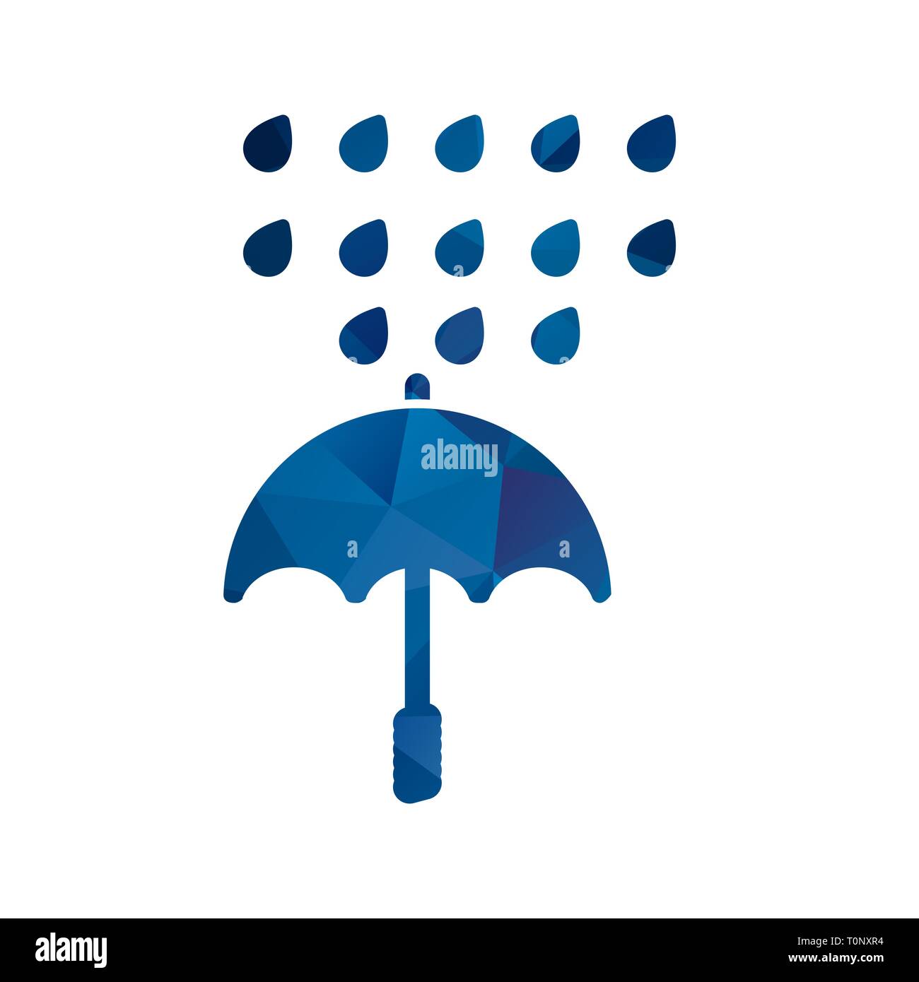 Illustration Umbrella And Rain Icon Stock Photo - Alamy