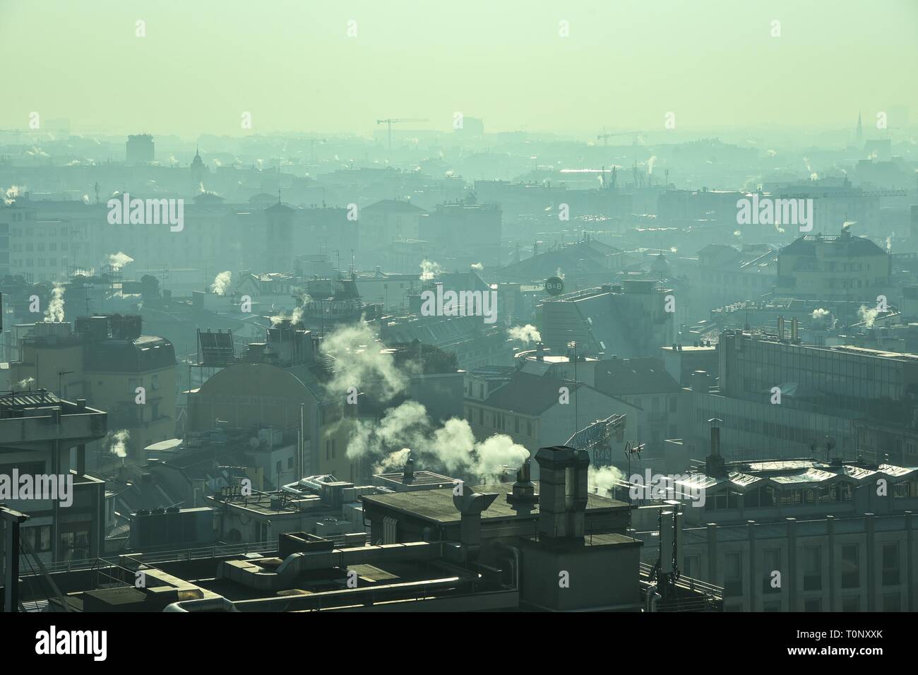 Smog and pollution in Milan, Italy Featuring: atmosphere Where: Milan ...