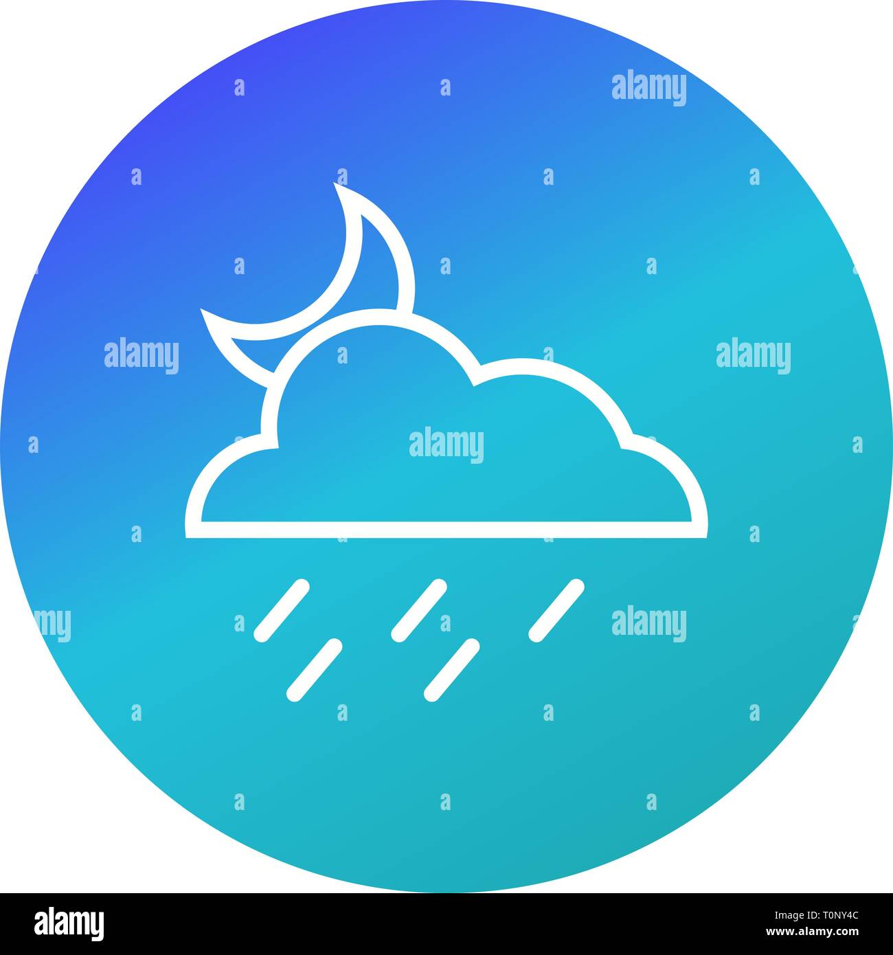 Illustration Night Rain Icon Stock Photo - Alamy