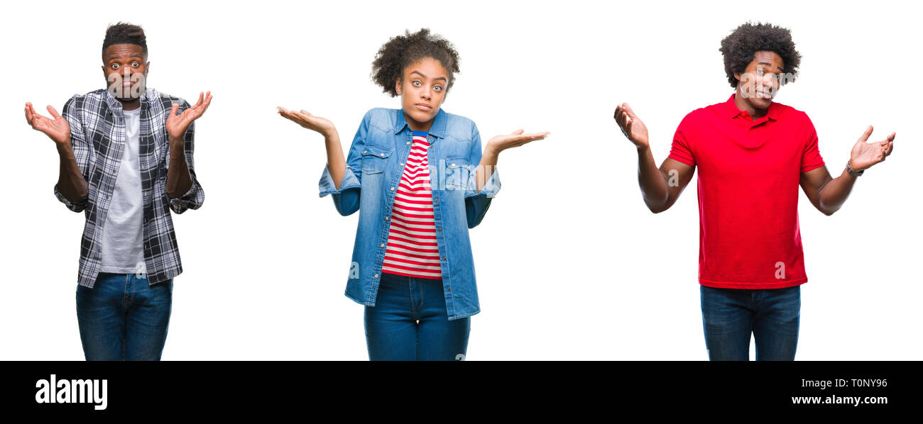 Collage of group african american people with afro hair over isolated ...